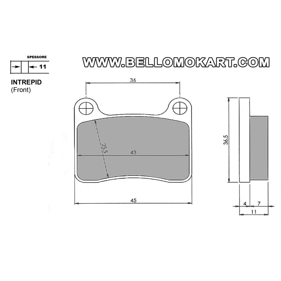Kit pastiglie freno ( 2 pz ) tipo intrepid R1K anteriore