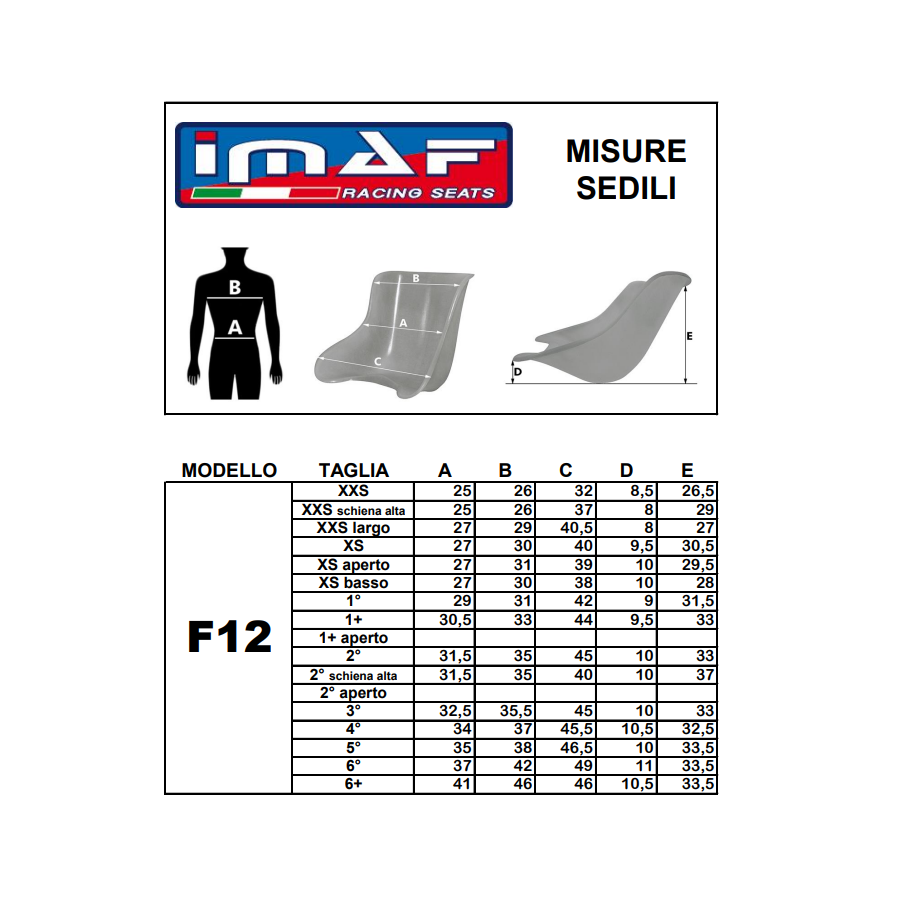 Sedile IMAF F12 trasparente D4